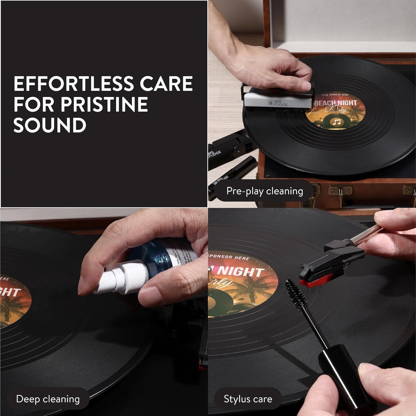 Vinyl Record Cleaning Kit - 6-in-1 Vinyl Record Cleaner – BIG FUDGE VINYL