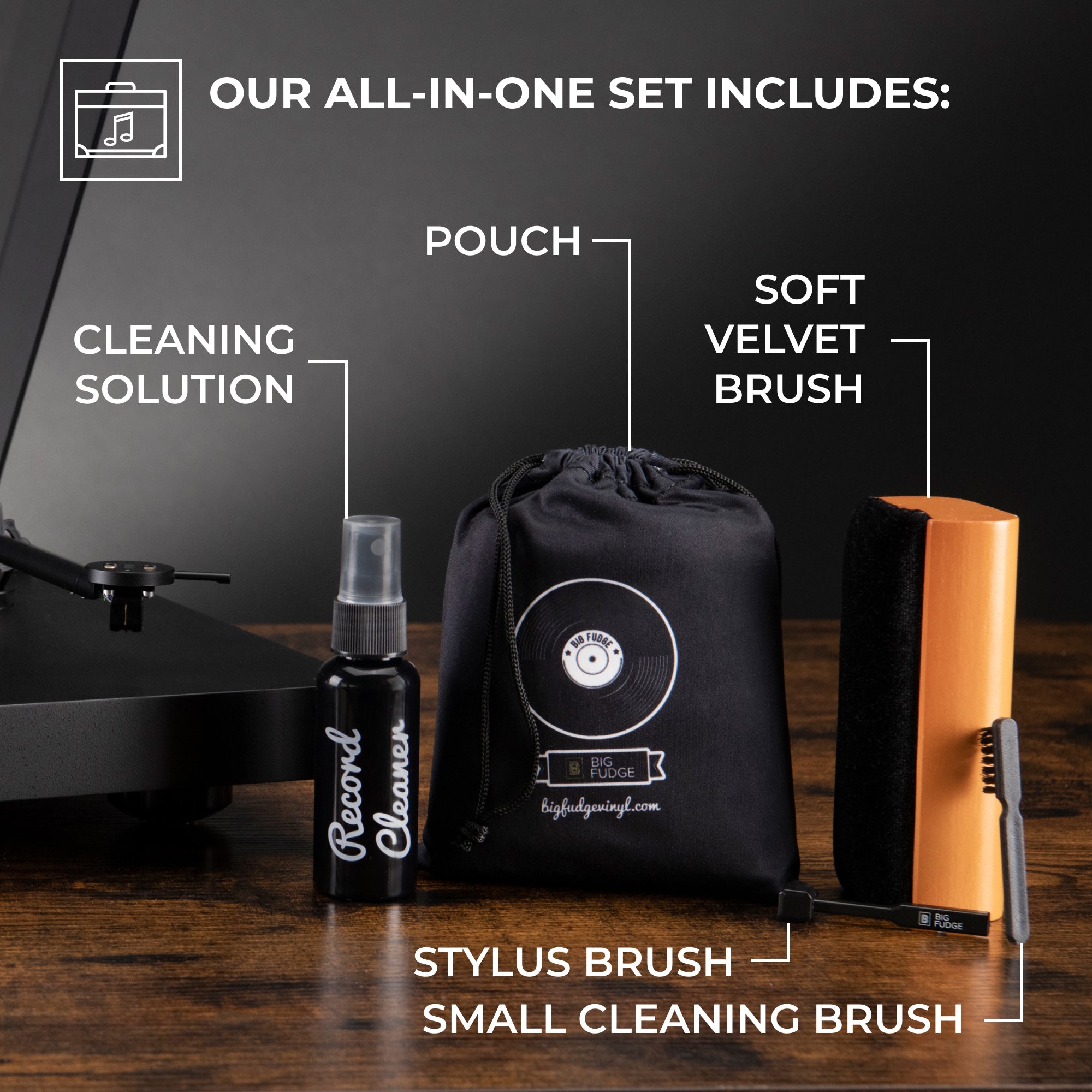 Vinyl Record Cleaning Solution | 4-in-1 Record Care Kit